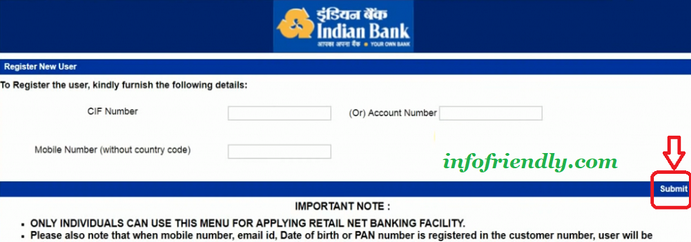 How to register online for Indian Bank Net Banking?